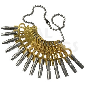 Set of 14 Pocket Watch Keys Size 00-12 Tools Winder Vintage Winder Key ...