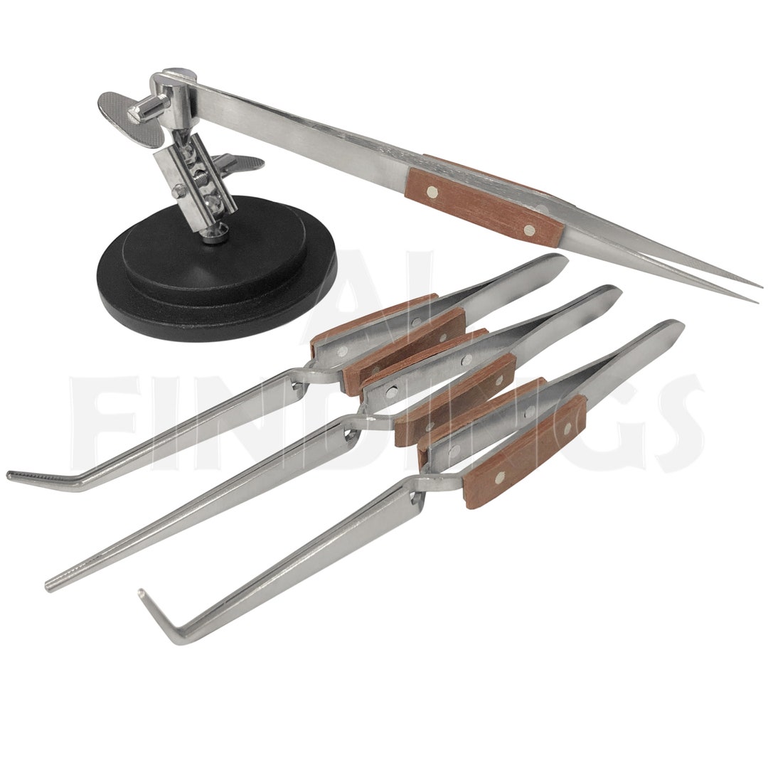 3rd Third Hand Base Vice Adjustable 4 Tweezers Soldering Craft Watch ...