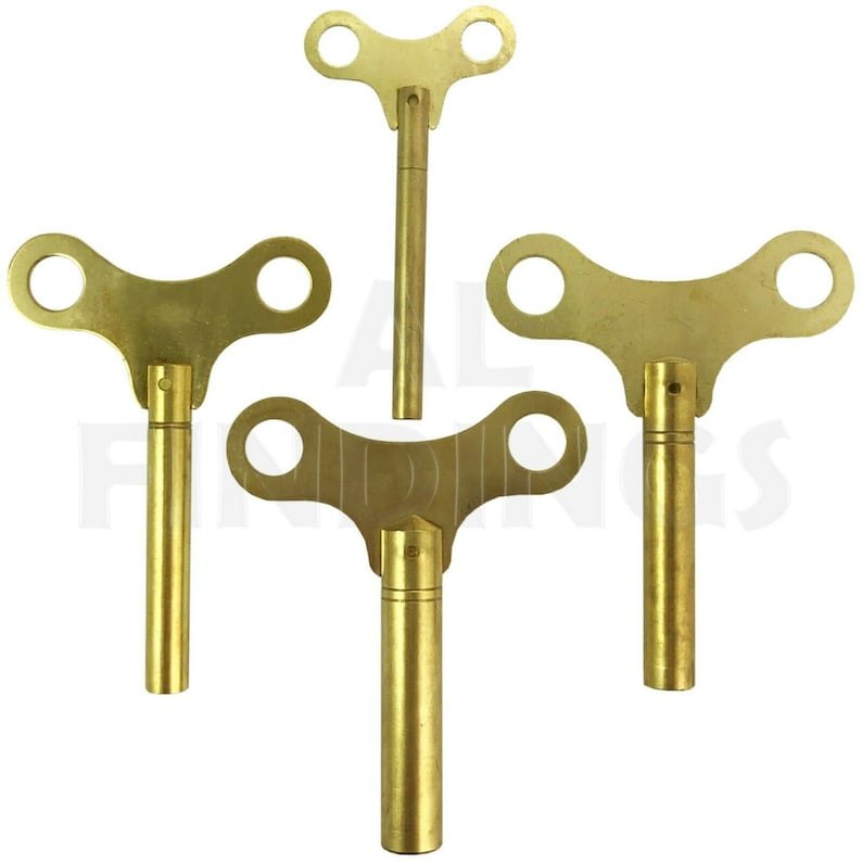Long Shaft Winding Clock Key Winged Type Brass 1.75mm to 6.75mm Keys ...