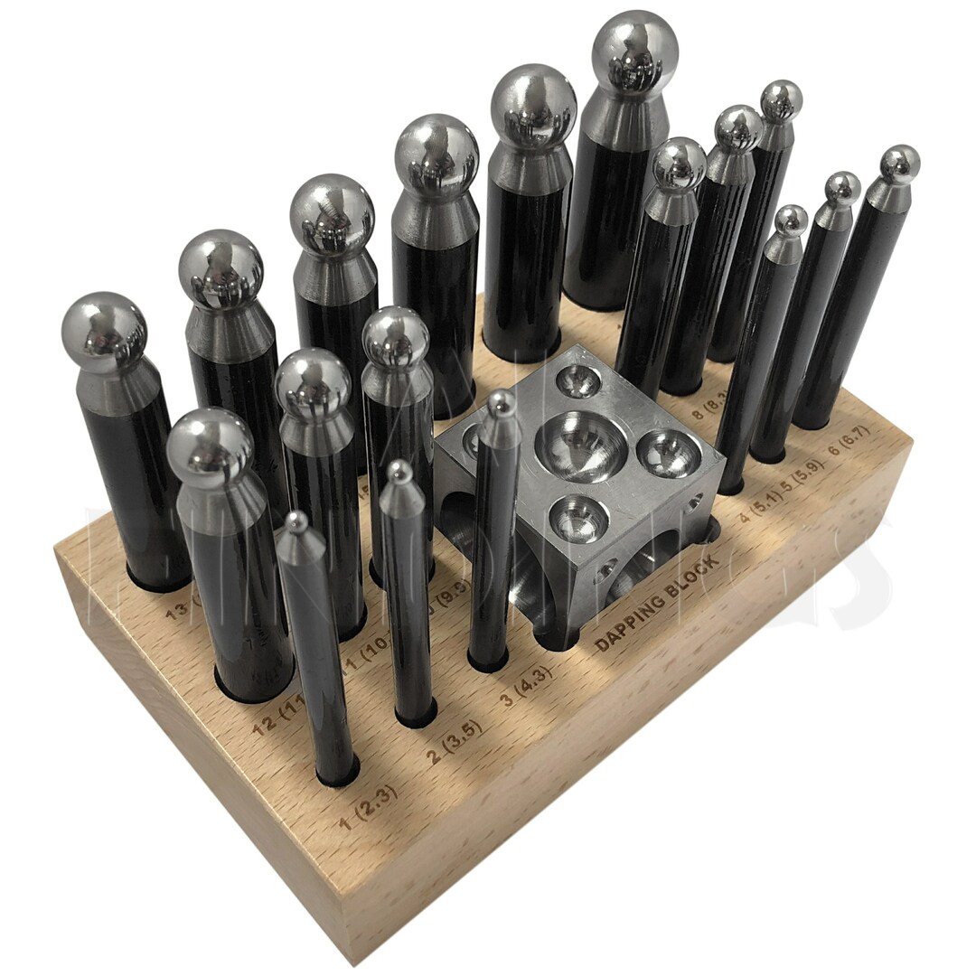 18pc Doming Block and Punch Set Made of Steel Dapping Craft Metal ...