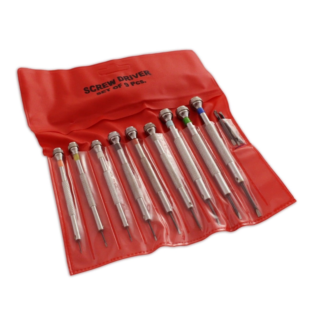 Watchmakers Hobby 9 Screwdriver Set With Spare Blades .watch Repair ...