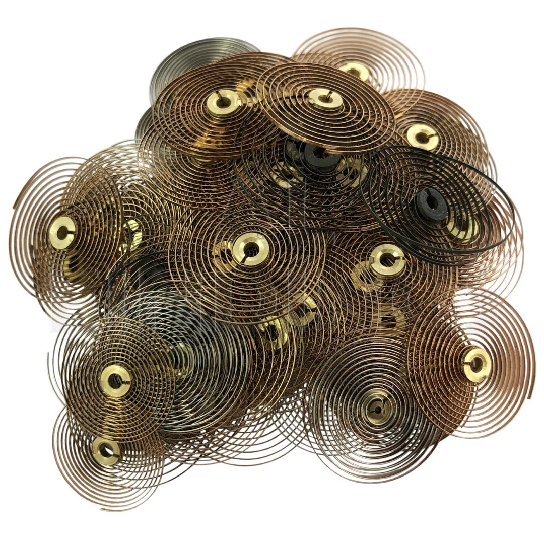 100x Mixed Alarm Clock Hairspring Sizes Spares Clock Makers Hair ...