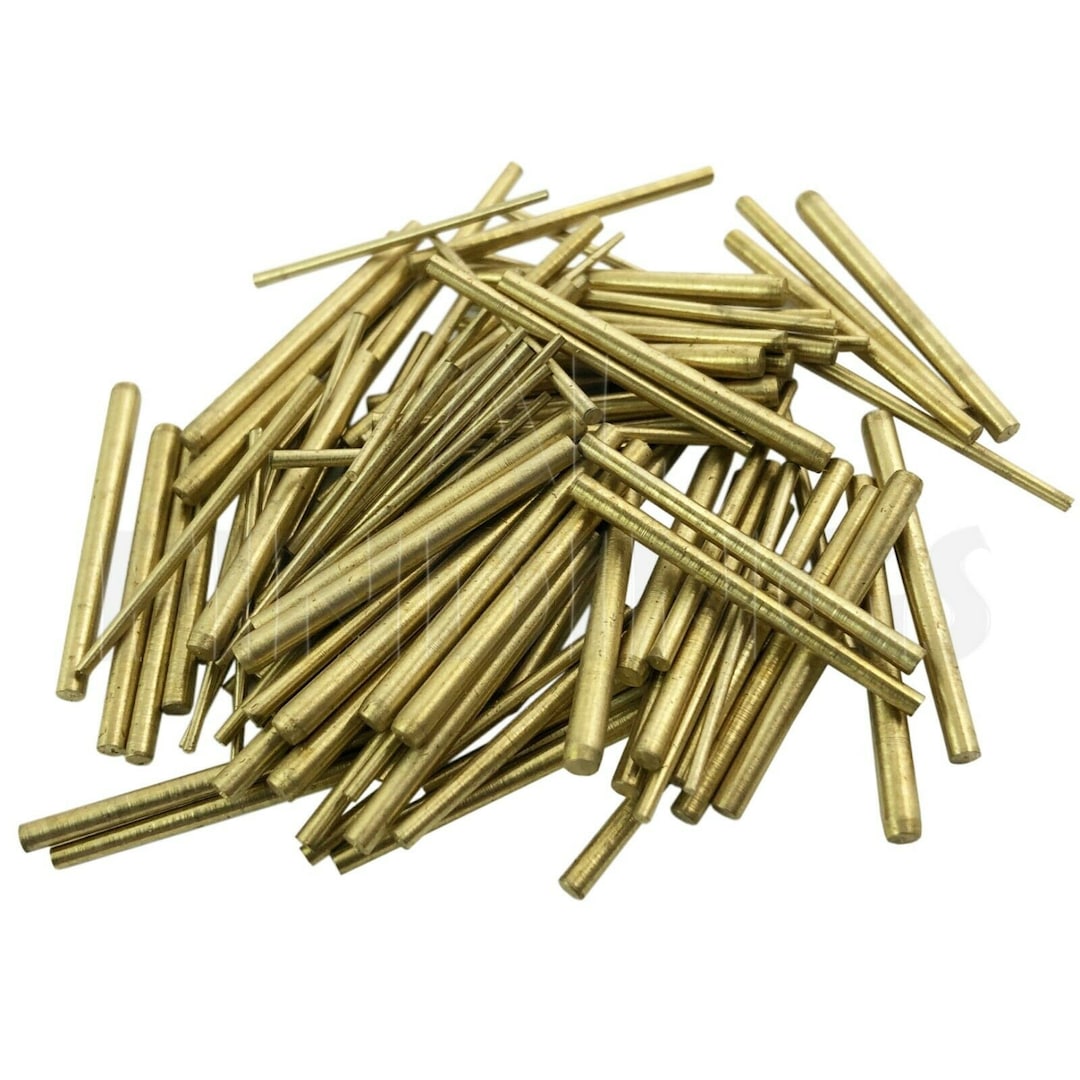 100 X Clock Taper Pins BRASS Assorted Mix Sizes Pin Tapered Repairs ...