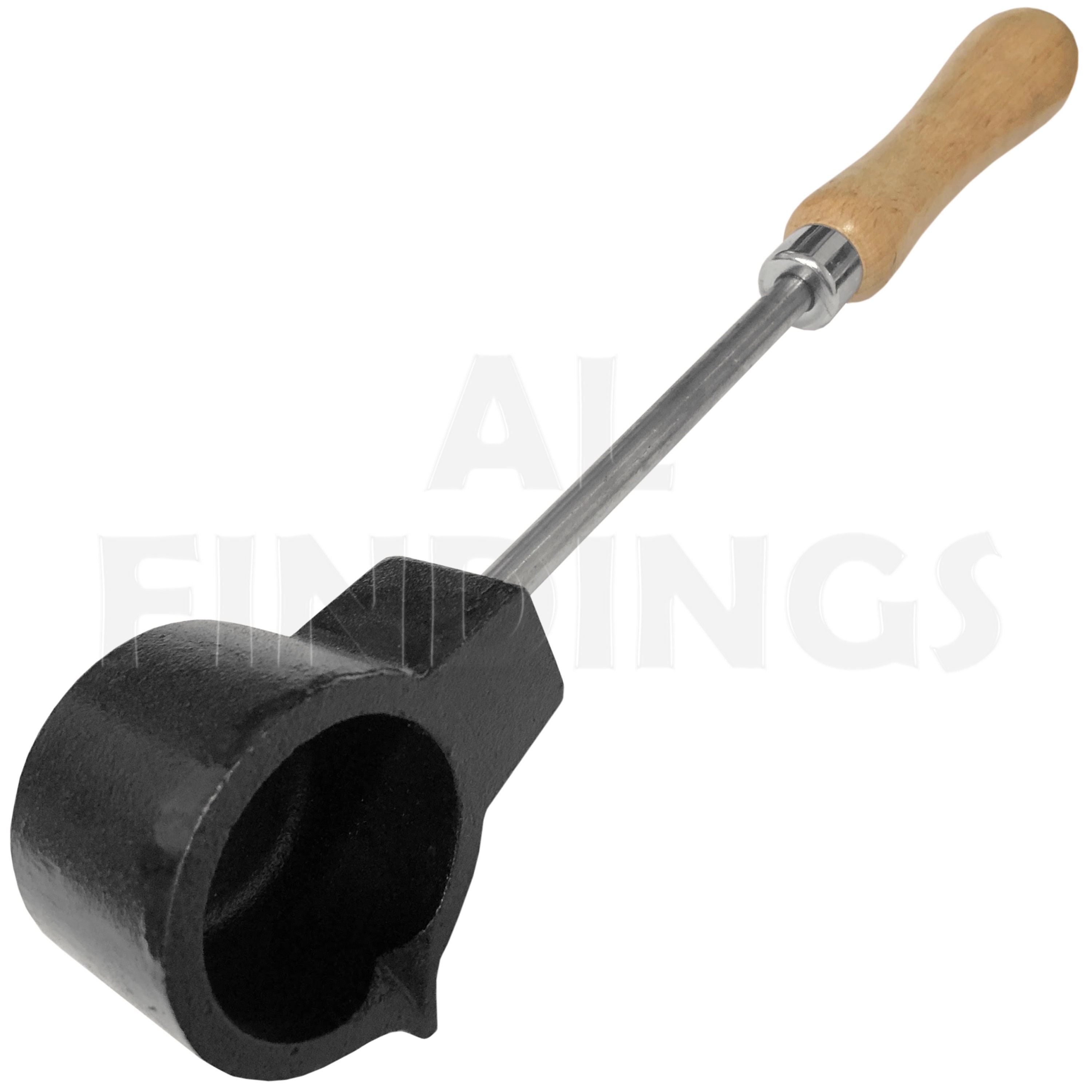 Cast Iron Precious Metal Melting Pot Crucible Dish Handle Gold Silver ...