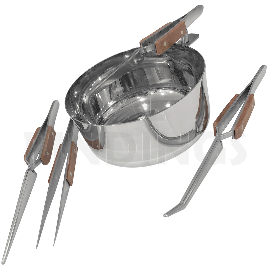 Soldering Solder Cooling Cool Cup Inc. 4 Angled Tweezers Set Jewellers ...