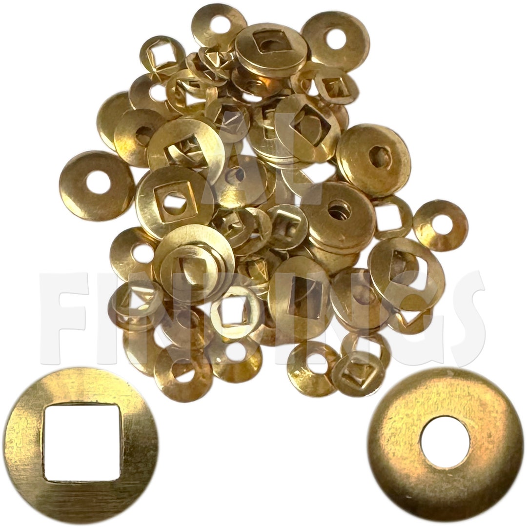 Brass Domed Clock Washers, Round & Square Hole 100 Washer Mix ...