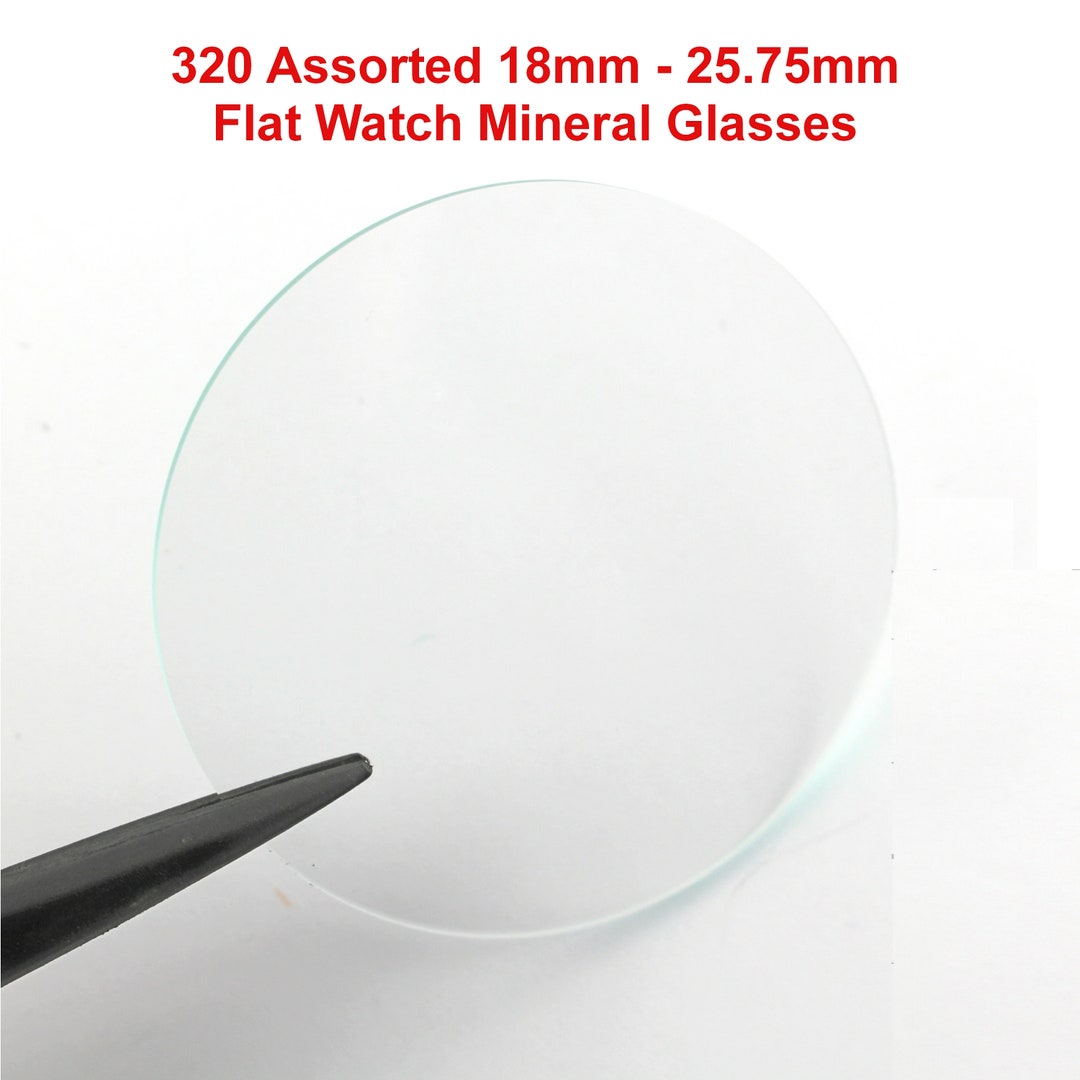 320 Assorted 18mm-25.75mm Watch & Pocketwatch Flat Mineral Crystal ...