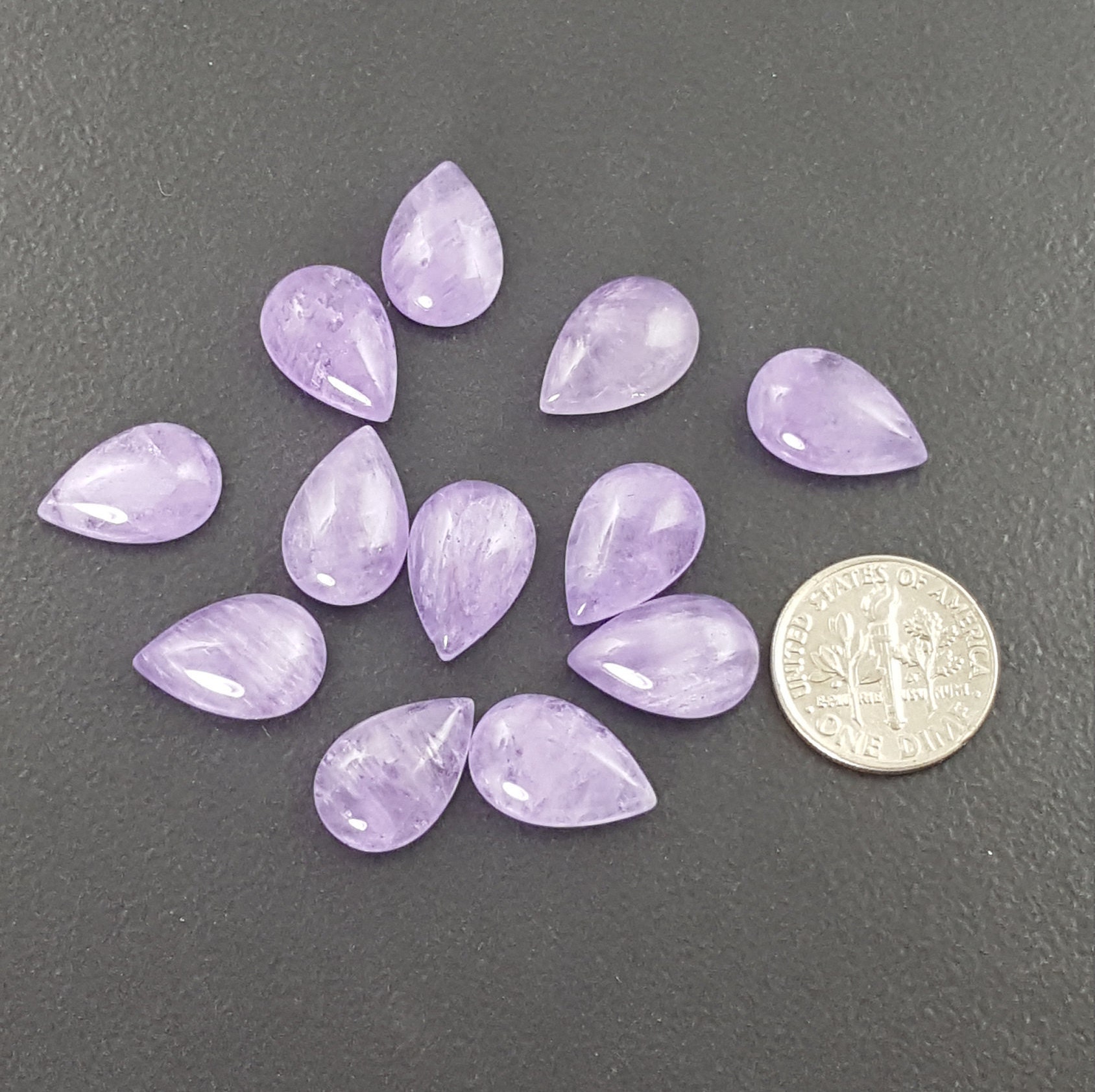 Cape Amethyst Cabochon 15x10mm lot of 2 calibrated cab pale | Etsy