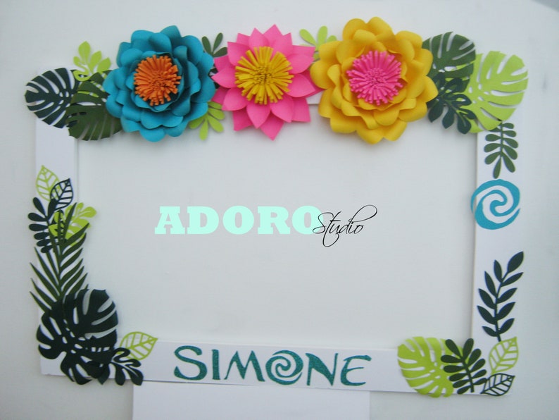 Moana Photo Booth Frame/birthday Party Selfie Frame Paper - Etsy