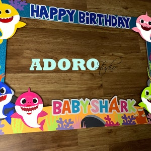 Baby Shark Photo Booth Frame: Custom Birthday Decoration - Etsy
