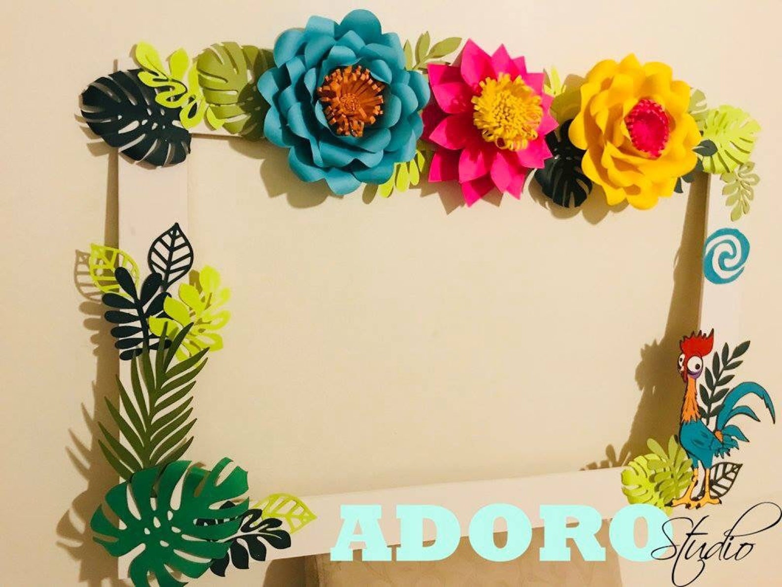 Moana Photo Booth Frame/birthday Party Selfie Frame Paper - Etsy