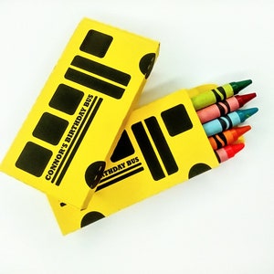 Wheels on the Bus Crayon Favor Party - Etsy