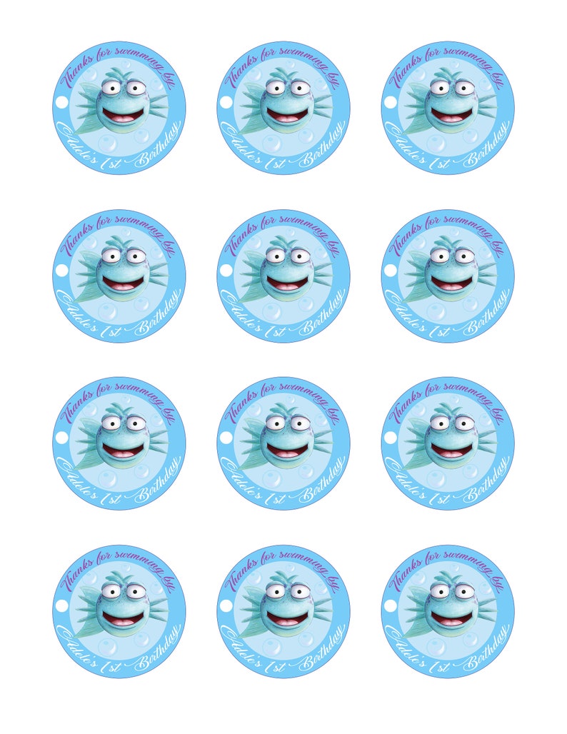 Pout Pout Fish Printable Thank You Tag - Etsy