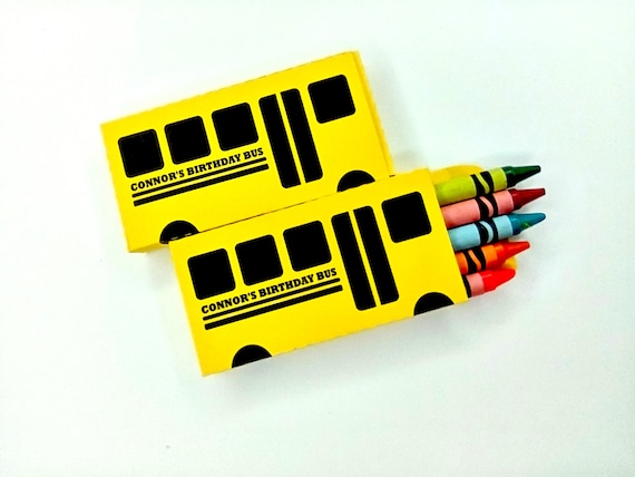 Wheels on the Bus Crayon Favor Party - Etsy