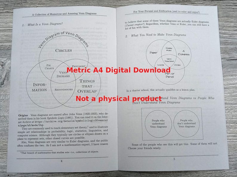 Funny Venn Diagrams — A Zine and Coloring Book! - Metric A4 Download ...
