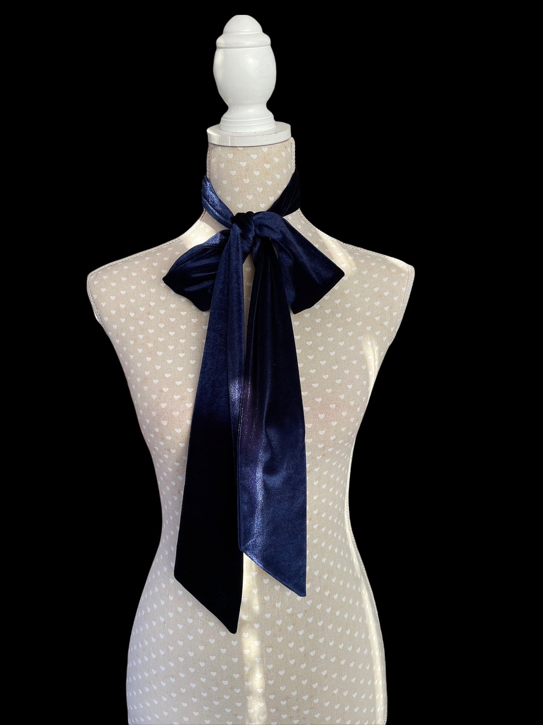 Blue Velvet Skinny Scarf: Retro 60s Mod Style Tie - Etsy