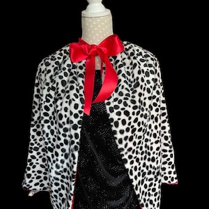 Dalmatian Kids Cape Child’s Black and White Spotted Wrap/cloak Satin ...