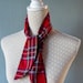 Red Tartan Scarf Retro Vintage 1940's Style Plaid Self - Etsy