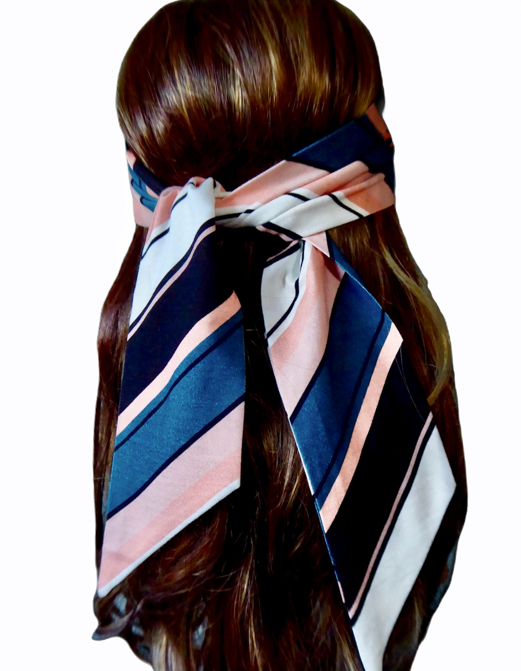 Striped Cotton Lycra Scarf Asymmetric Retro Headscarf - Etsy UK