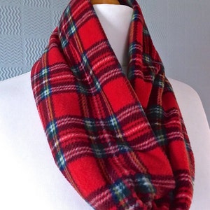 Red Tartan Snood, Plaid Cowl, Checked Loop Scarf, Royal Stewart Tartan ...