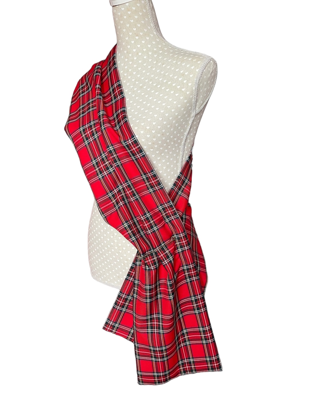 Red Tartan Sash - Plaid Stole Red - Shawl and Pin - Royal Stewart ...