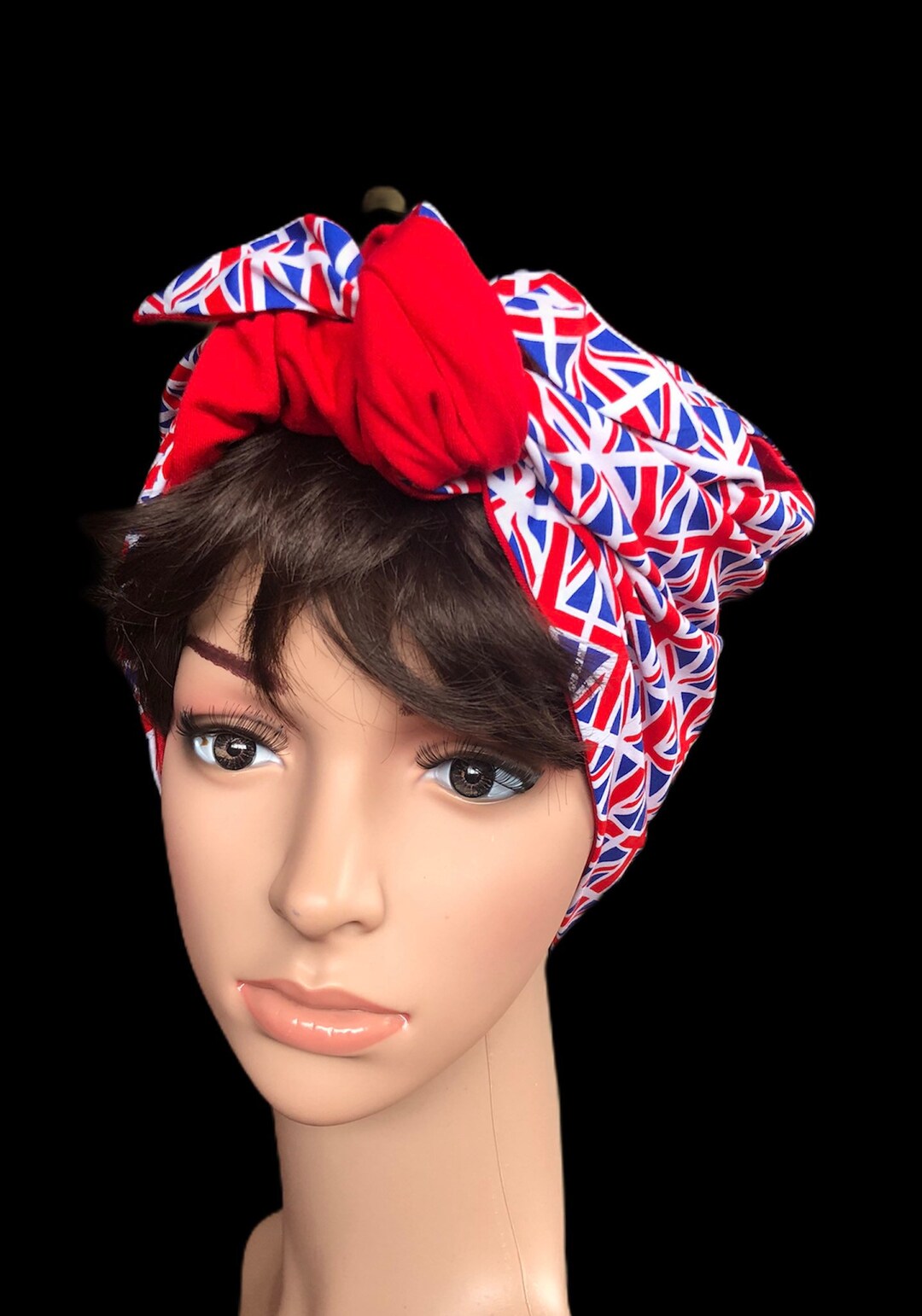 Rosie the Riveter Union Jack Scarf Self Tie Retro Headscarf/hair Wrap ...