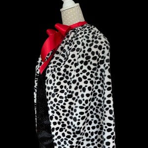 Dalmatian Kids Cape Child’s Black and White Spotted Wrap/cloak Satin ...