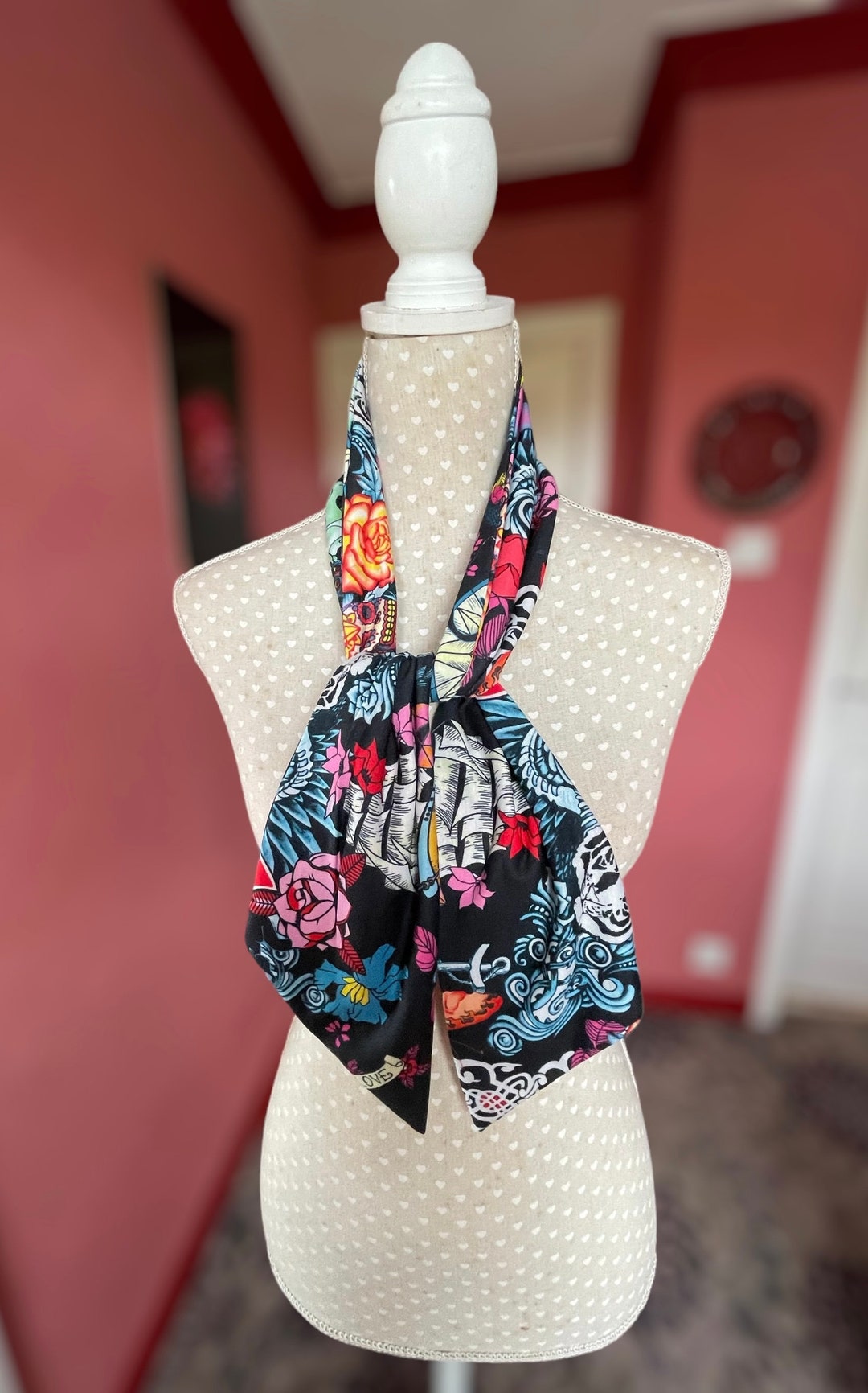 Vintage Style Retro Neck Scarf Sixties Mod Tie Neckerchief - Etsy