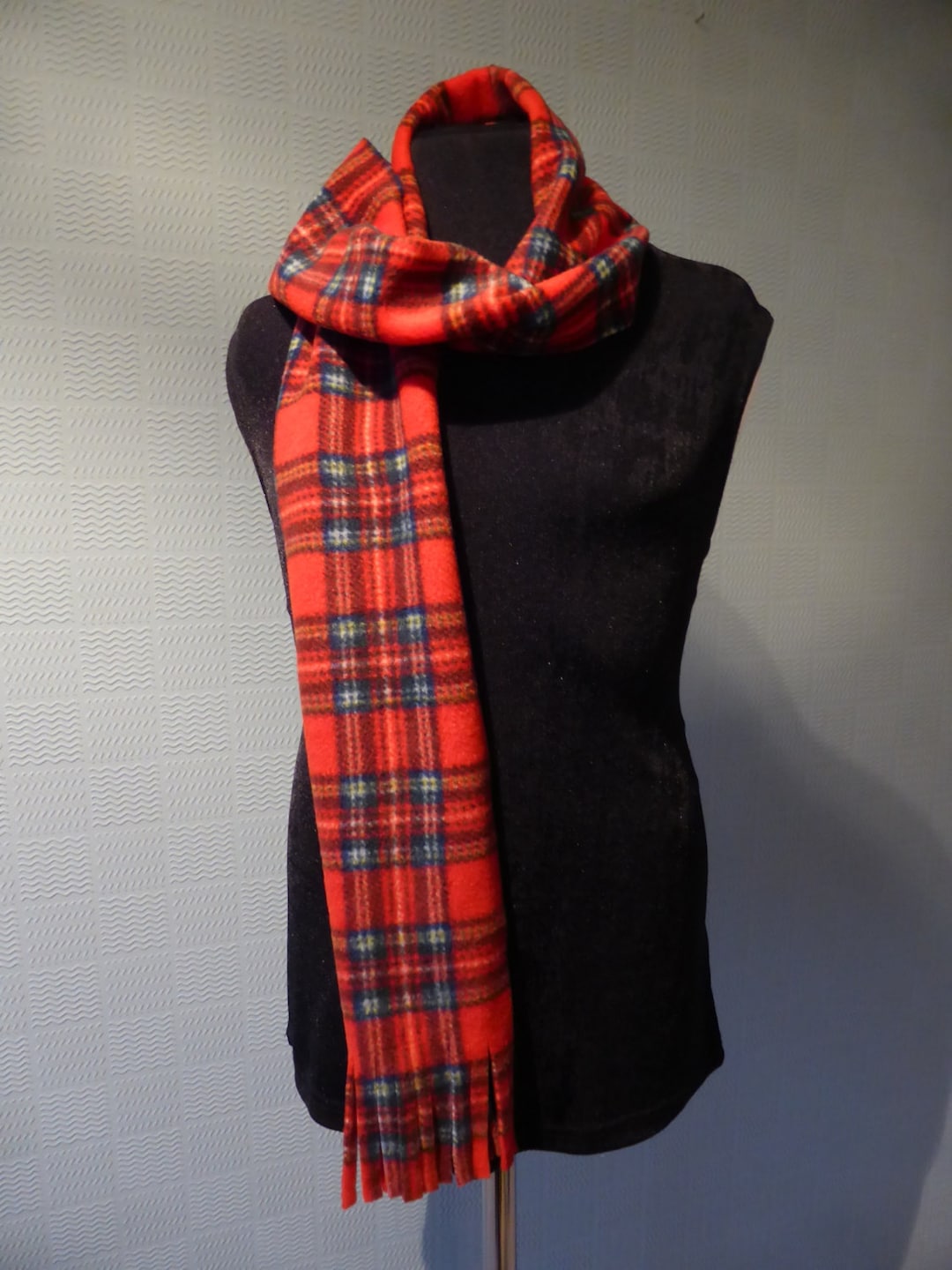 Red Tartan Scarf, Royal Stewart Tartan, Traditional Scottish Plaid, Red ...