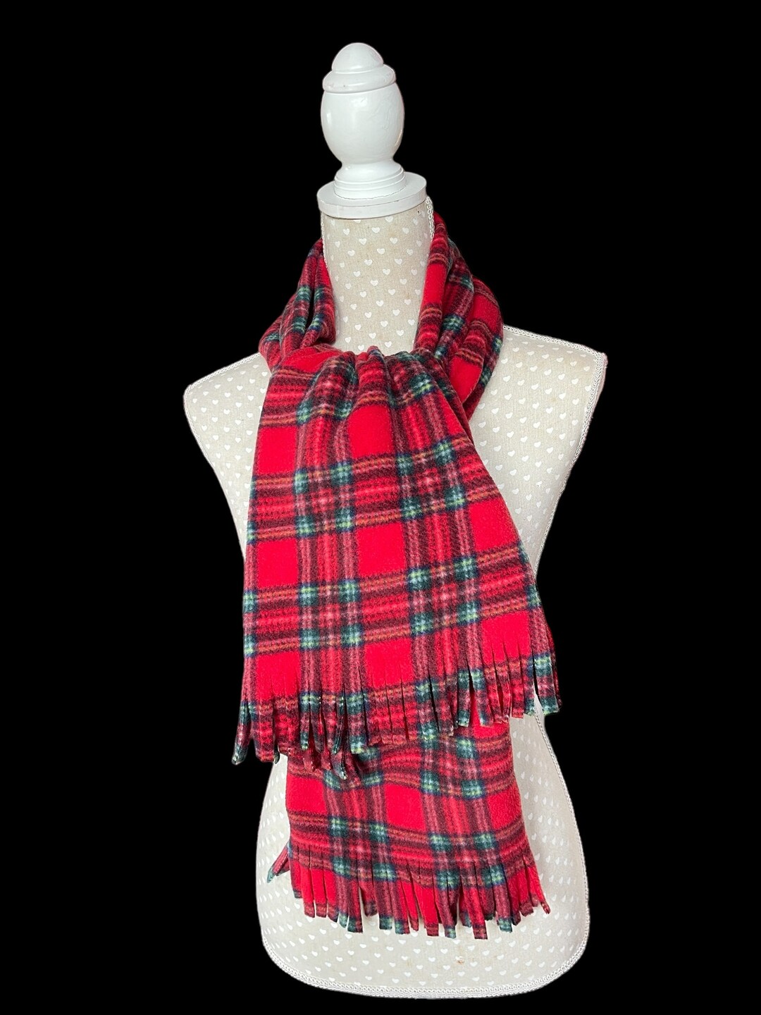 Red Tartan Big Scarf in Soft Fleece Unisex in Traditional Scottish ...