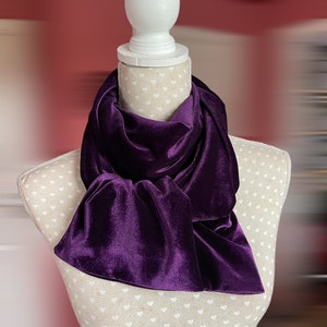Purple Velvet Scarf, Long Luxury Wrap, Velour Accessories, Unisex Gift ...