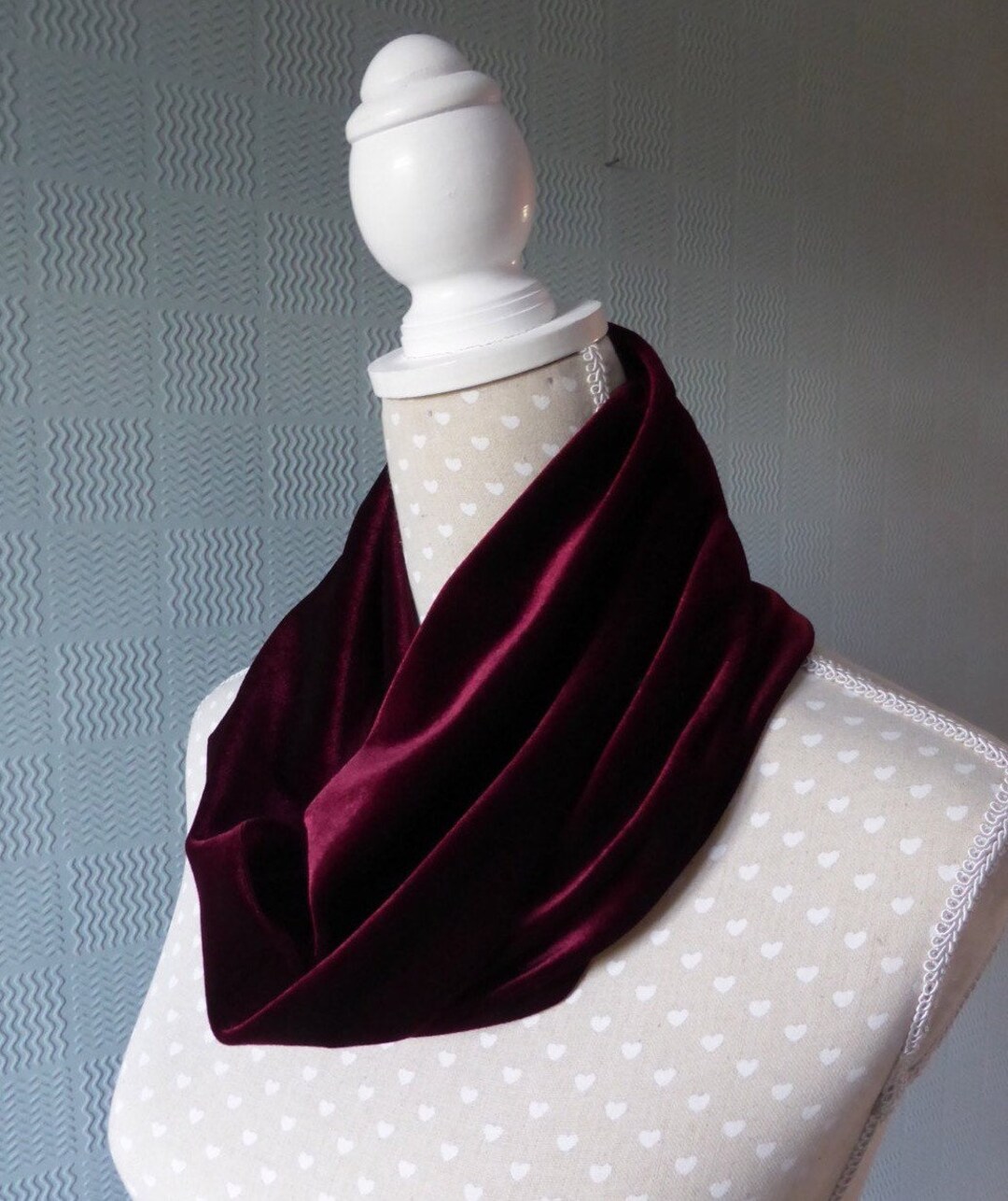 Maroon Velvet Snood, Wine Cowl Scarf, Single Loop, Claret Neck Warmer ...