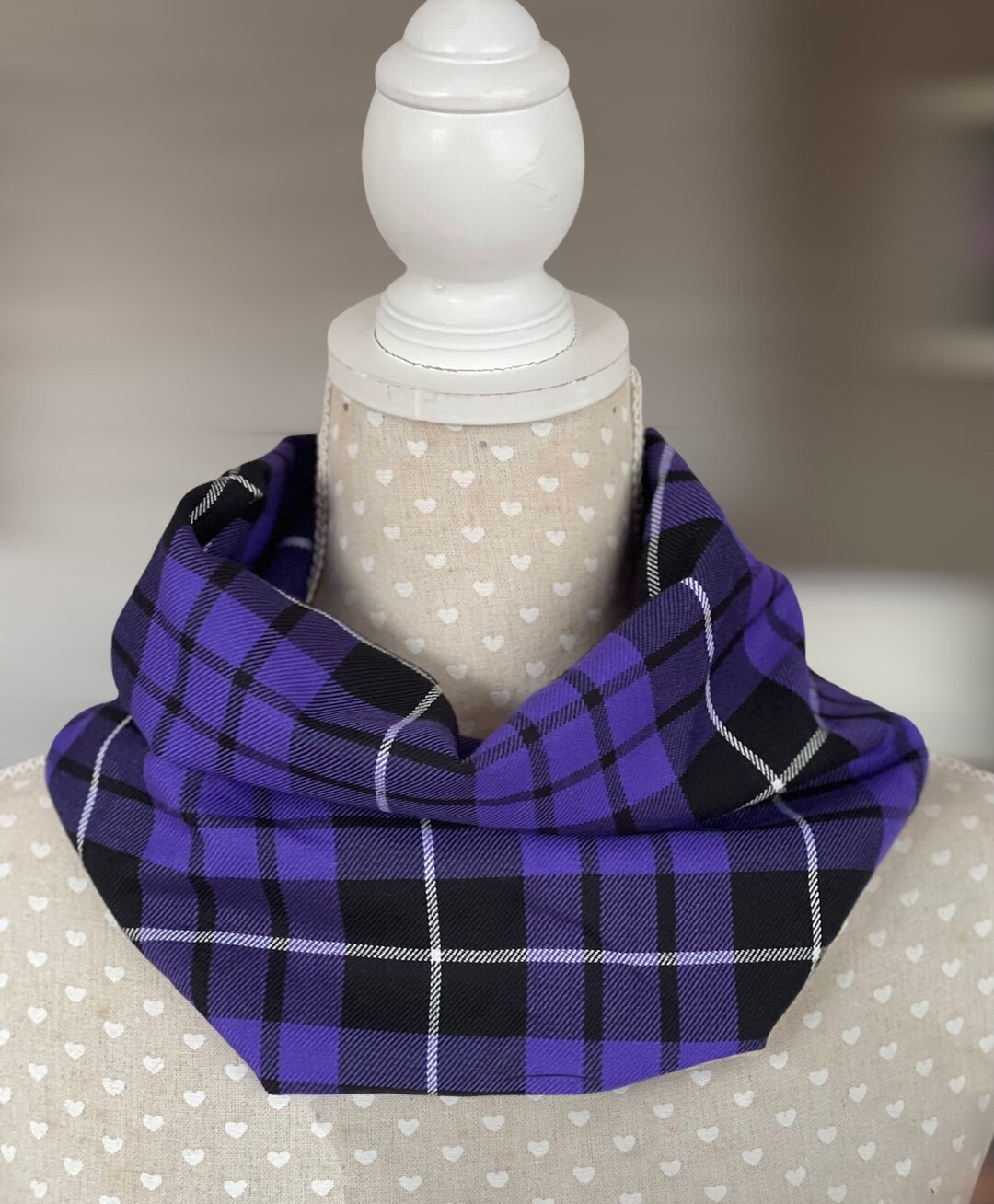 Purple Tartan Snood, Plaid Cow Loop Sc - Etsy