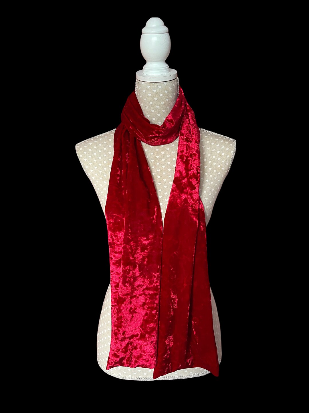Red Crushed Velvet Scarf, Velour Stole, Long Red Wrap, Unisex Unisex ...