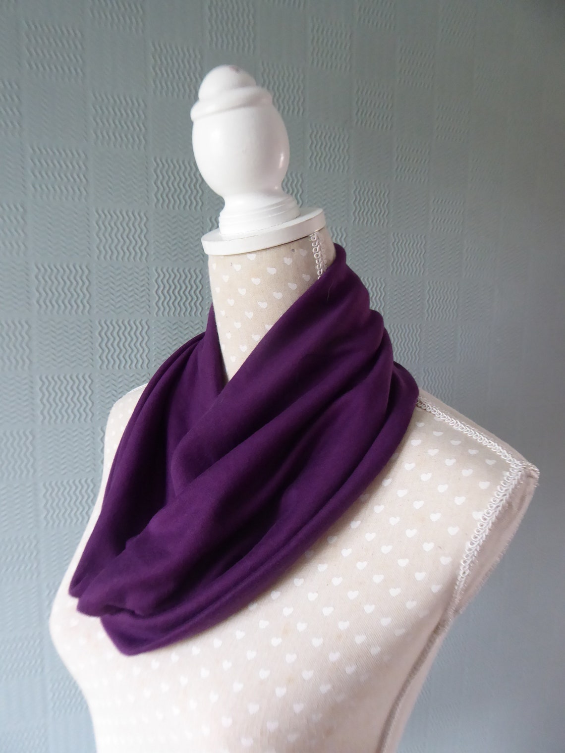 Purple Jersey Snood Cowl Scarf Neck Warmer Single Loop - Etsy UK