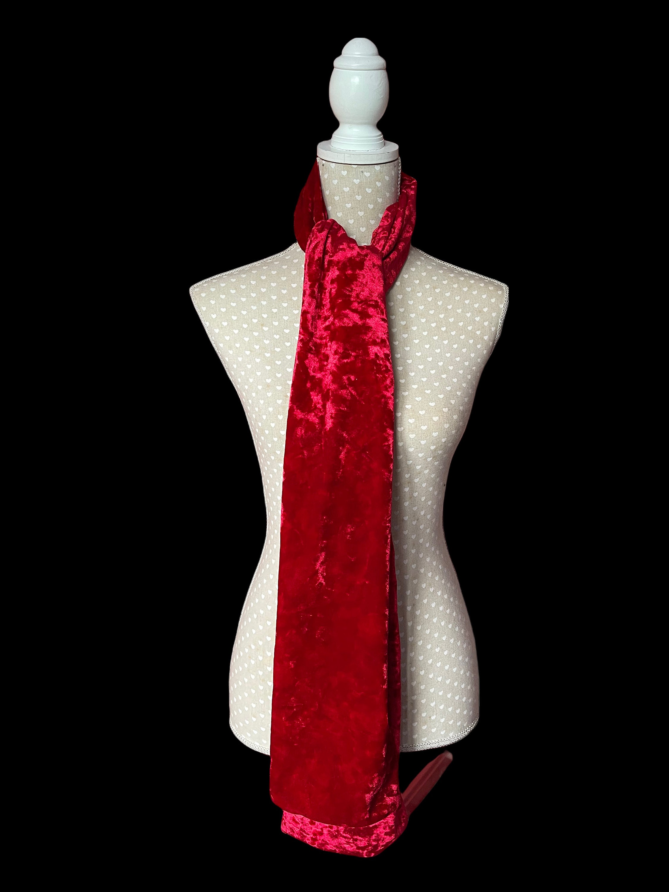 Red Crushed Velvet Scarf Velour Stole Long Red Wrap Unisex - Etsy UK