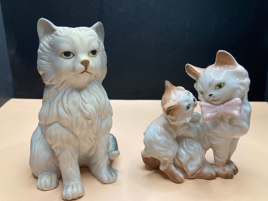Porcelain Cat Figurines, Japan, Taiwan - Etsy