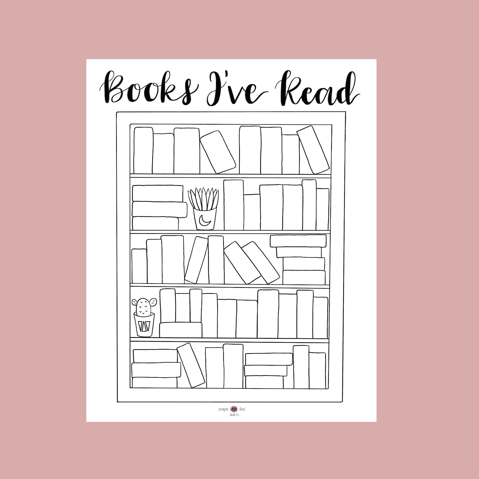 Books I've Read DIGITAL DOWNLOAD Printable PDF for Bullet Journals, Art ...