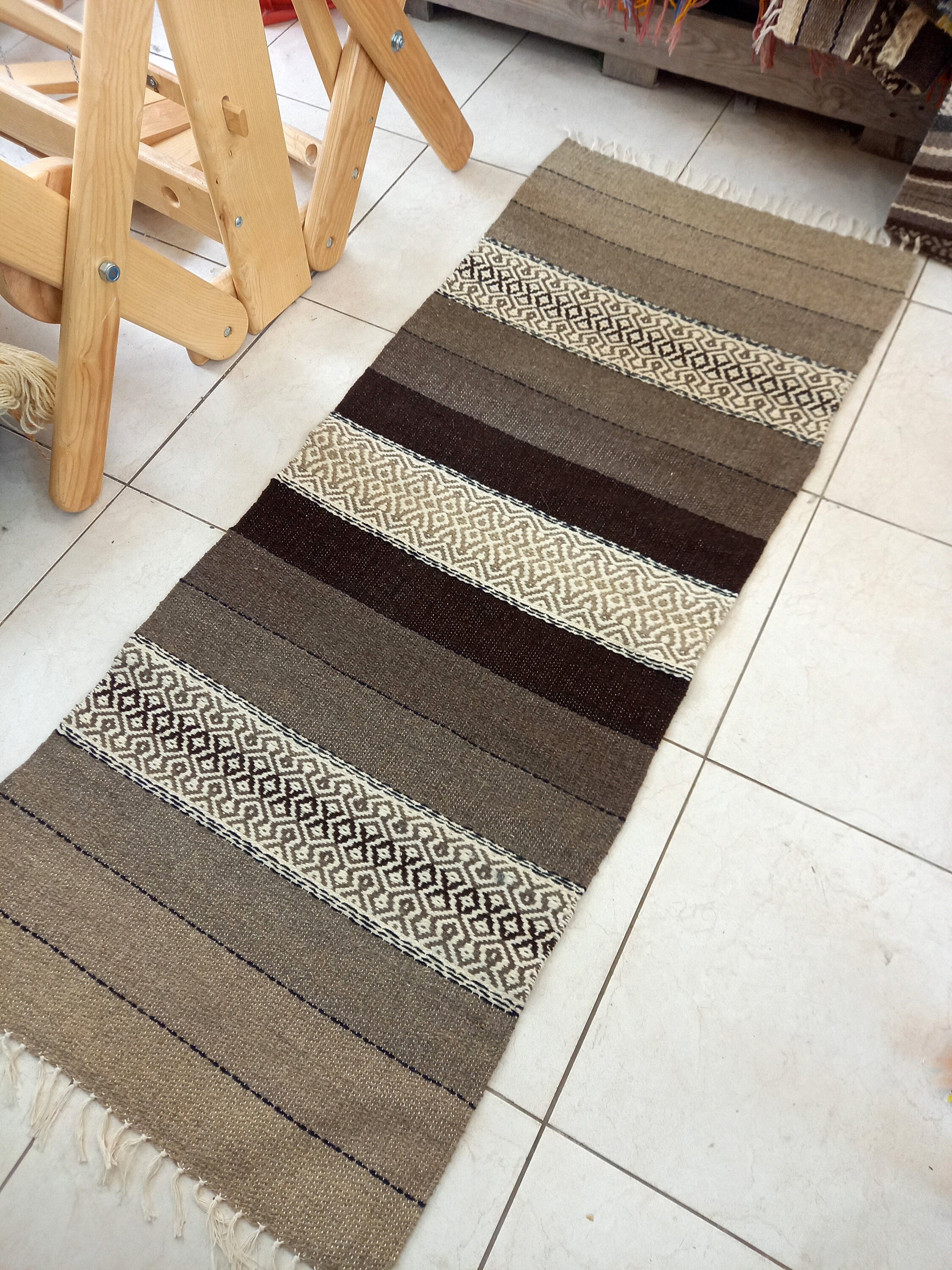 Organic Handwoven Wool Rug, Handwoven Wool Rug in Natural Colors ...