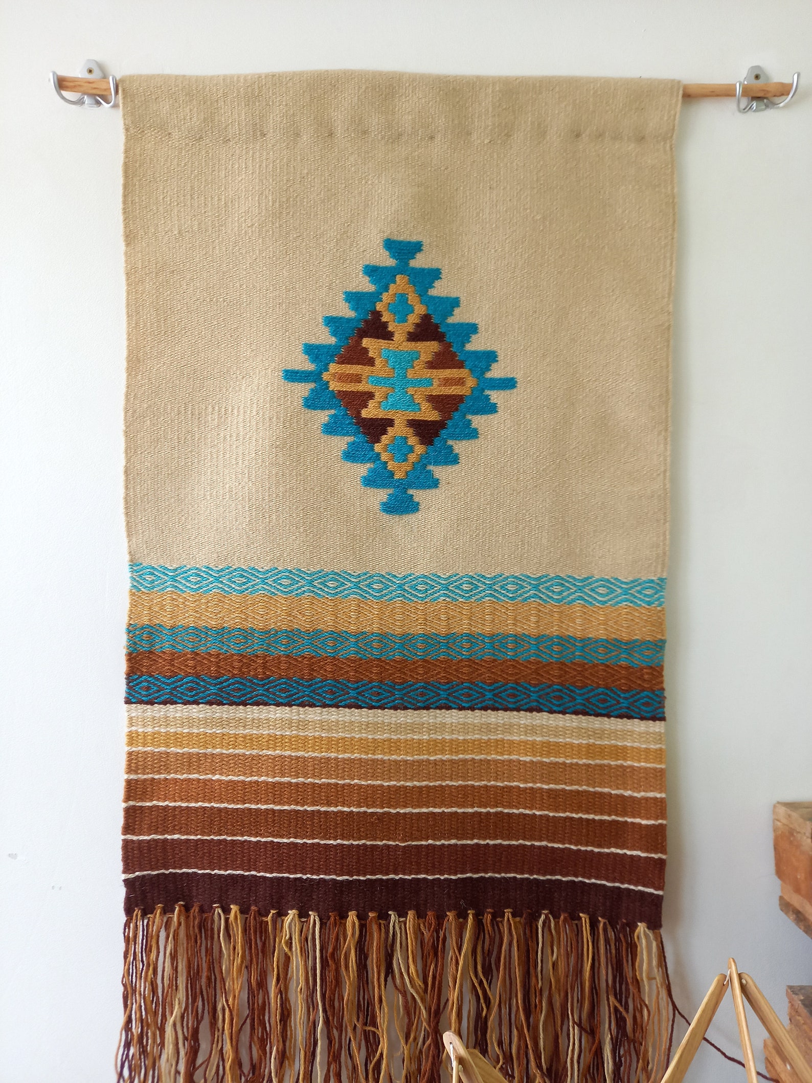 Woven Wool Wall Hanging, Wall Tapestry, Handmade Wall Hanging, Unique ...