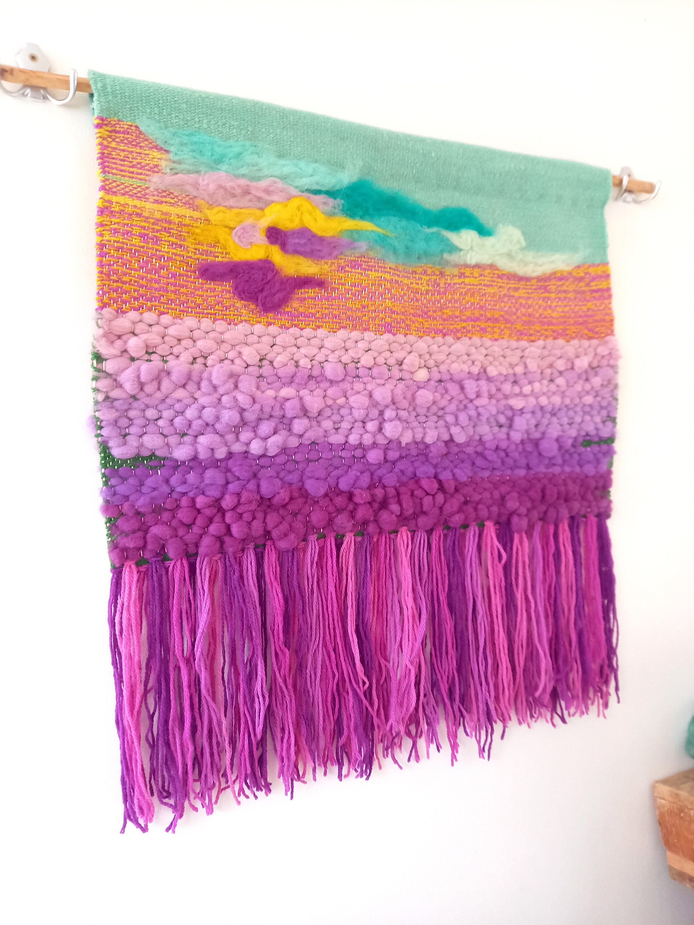 Woven Wall Hanging Made Using A Variety of Weaving Techniques | Etsy