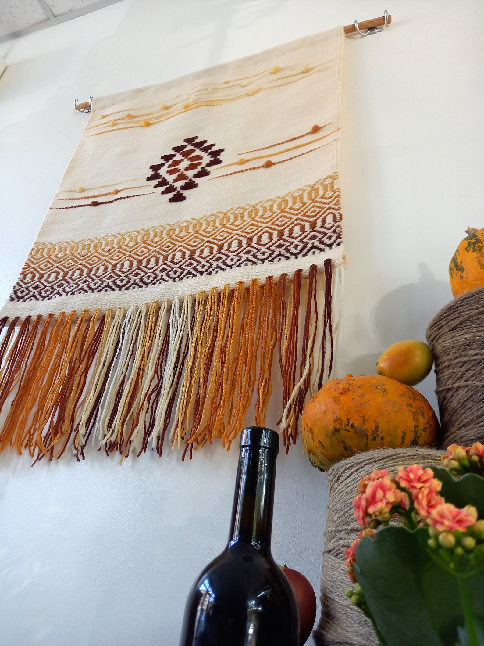 Woven Wool Wall Hanging, Wall Tapestry, Handmade Wall Hanging, Unique ...