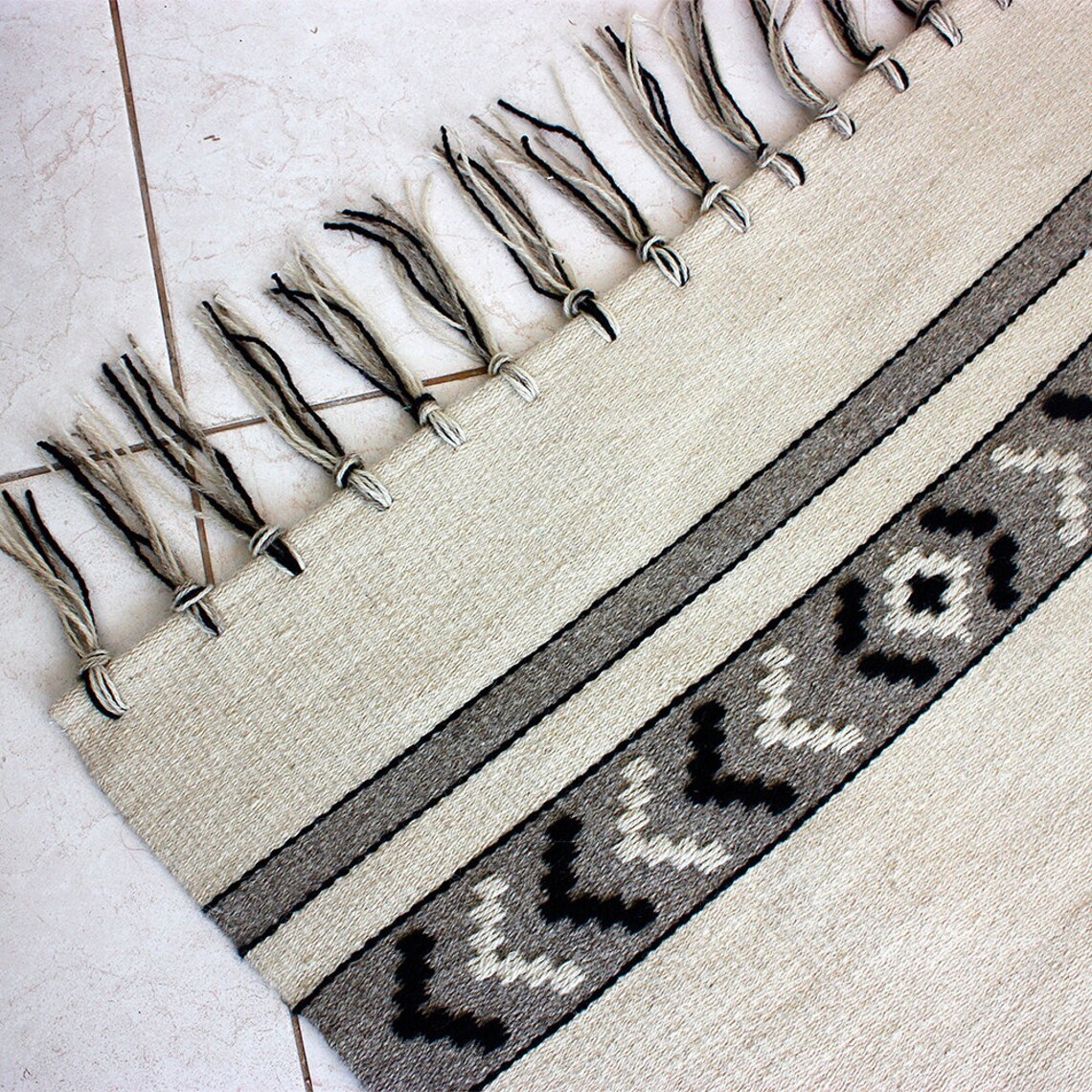 White Handwoven Wool Rug Handmade Wool Rug White Kilim Rug | Etsy