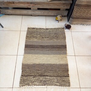 Scandinavian Print Area Rug ~ Brown and Cream White Rug ~ Stylish ...