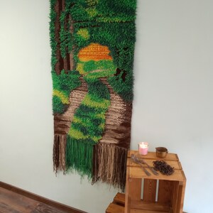Handmade Woven Wool Wall Tapestry: Boho Forest Fiber Art - Etsy
