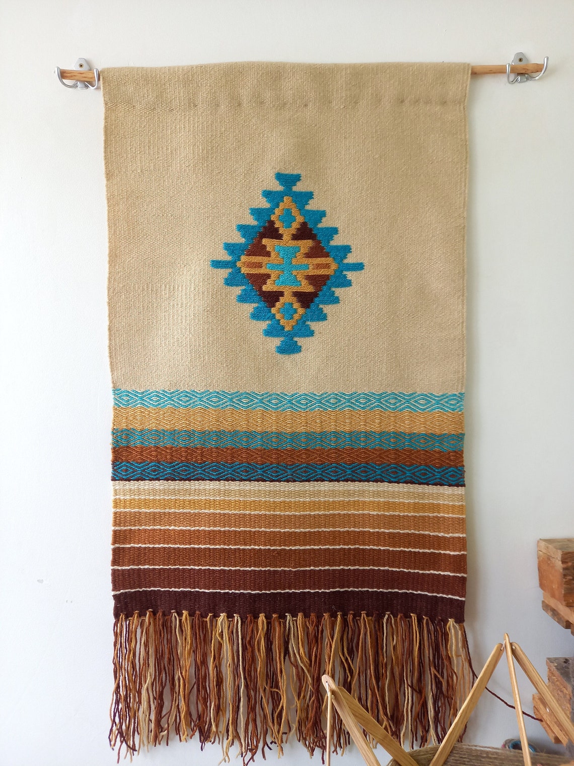 Woven Wool Wall Hanging, Wall Tapestry, Handmade Wall Hanging, Unique ...