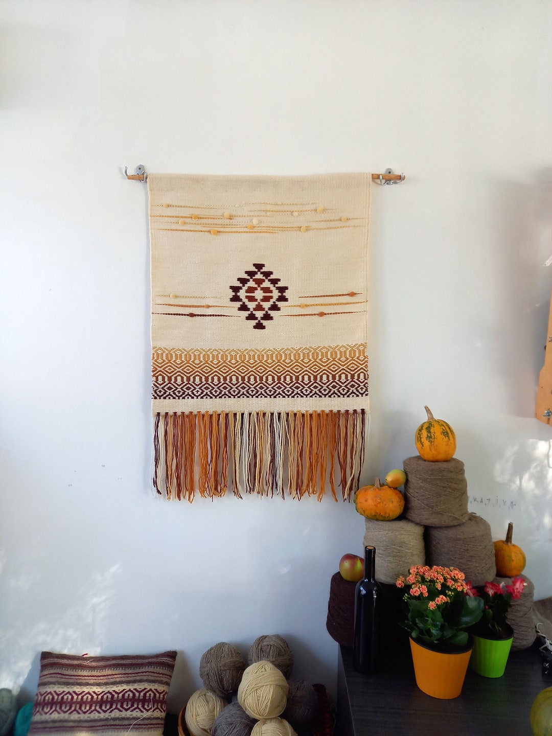 Woven Wool Wall Hanging, Wall Tapestry, Handmade Wall Hanging, Unique ...