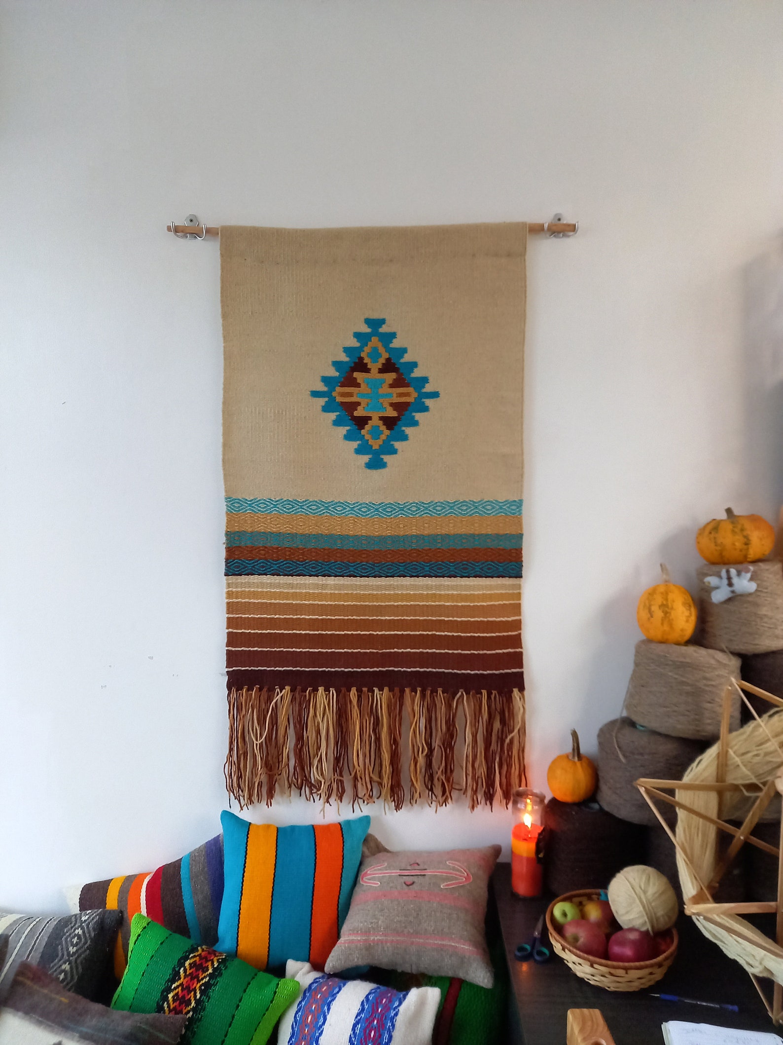 Woven Wool Wall Hanging, Wall Tapestry, Handmade Wall Hanging, Unique ...
