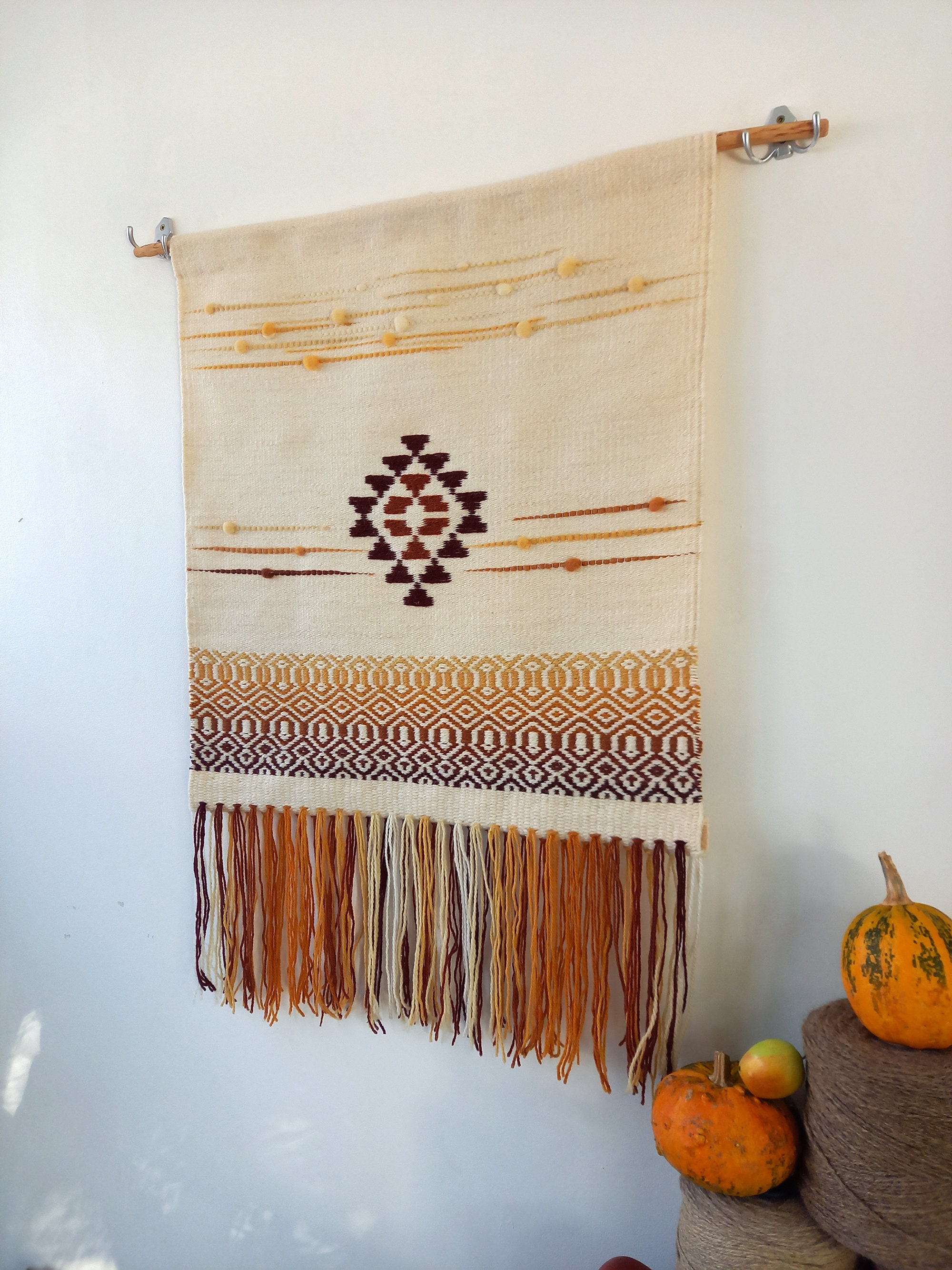 Woven wool wall hanging wall tapestry handmade wall hanging | Etsy