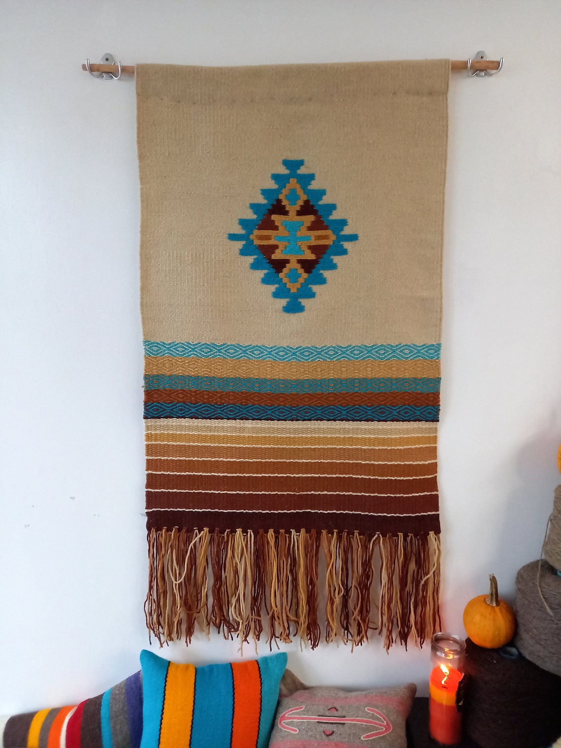 Woven Wool Wall Hanging, Wall Tapestry, Handmade Wall Hanging, Unique ...